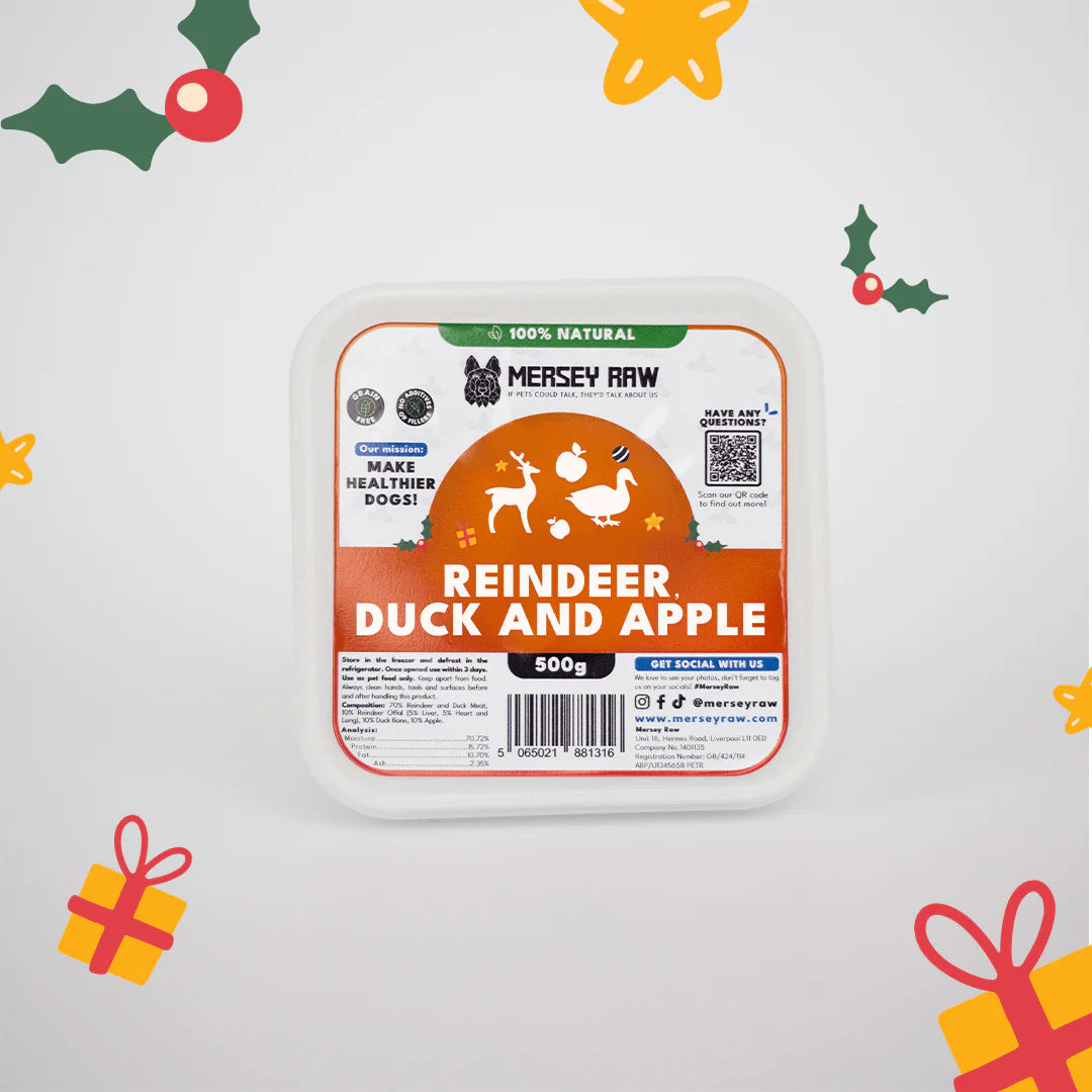 Mersey Raw Reindeer, Duck & Apple 500g – The Dog Grocer